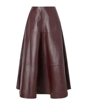 Altuzarra Varda Paneled Leather Midi Skirt - Red