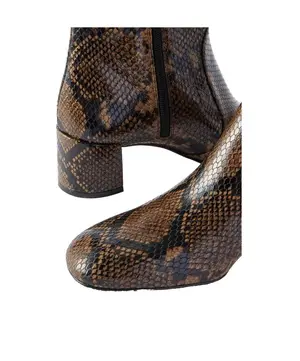 STUART WEITZMAN Snake-effect Leather Ankle Boots