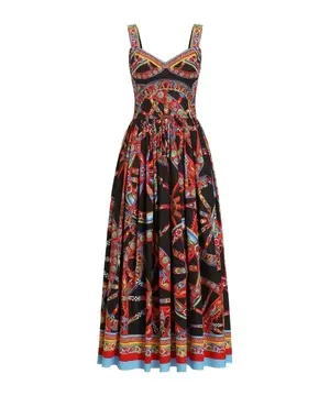 Dolce & Gabbana Carretto-print Poplin Dress - Multicolor