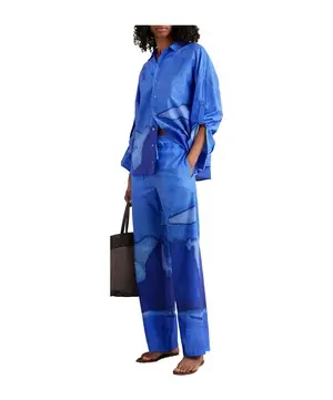DONDE ESTEBAN Printed Cotton-voile Wide-leg Pants