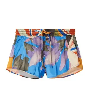 DONDE ESTEBAN Printed Satin Shorts - Multicolor
