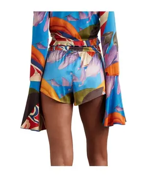 DONDE ESTEBAN Printed Satin Shorts