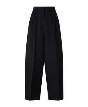 Altuzarra Dash Pleated Wool Barrel-leg Pants - Black