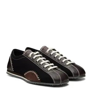 WALES BONNER Suede-trimmed Leather And Canvas Sneakers