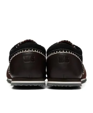 WALES BONNER Suede-trimmed Leather And Canvas Sneakers