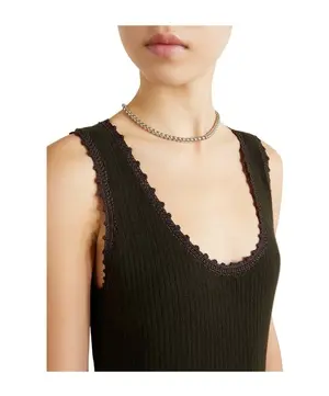 WALES BONNER Crochet-trimmed Ribbed Cotton-blend Midi Dress