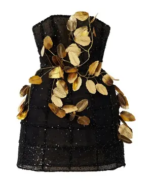Oscar De La Renta Embellished Tulle Mini Dress - Black