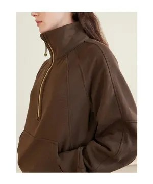 Lululemon Cotton-blend Jersey Funnel-neck Half Zip Sweatshirt - No