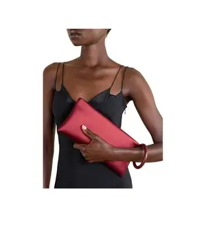 TOM FORD Leather-trimmed Satin Clutch