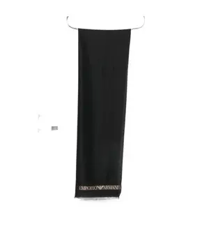 Emporio Armani Logo-print Scarf - Black