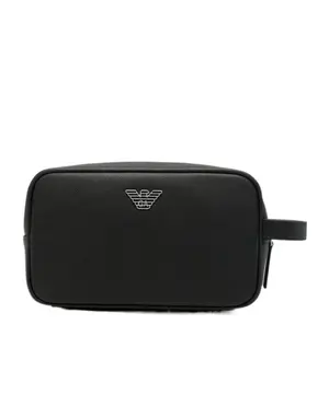 Emporio Armani Logo-plaque Wash Bag - Black