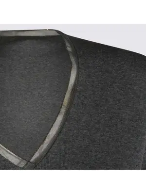 Fabiana Filippi V-neck Long-sleeve Top - Black