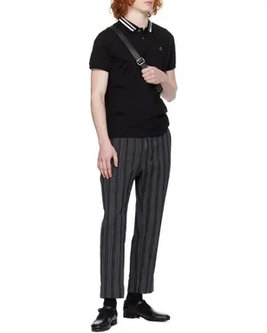 VIVIENNE WESTWOOD Orb Embroidered Short-sleeved Polo Shirt - Black