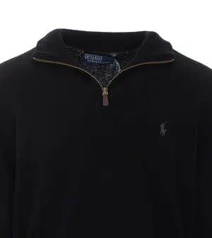 Polo Ralph Lauren Half-zip Jumper With Embroidered Pony - Black