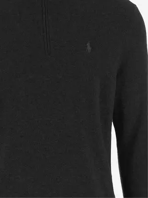 Polo Ralph Lauren Half-zip Jumper With Embroidered Pony - Black