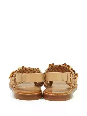 Valentino Garavani Ellis Floral-embellished Leather Sandals