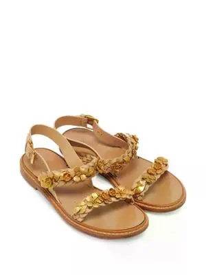 Valentino Garavani Ellis Floral-embellished Leather Sandals