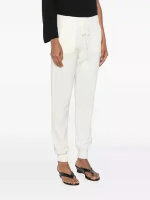 SERGIO MORETTI FIRENZE White Knitted Drawstring Track Pants