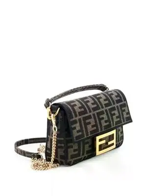 Fendi Baguette Nm Bag Zucca Canvas Mini Crossbody Bag - Brown