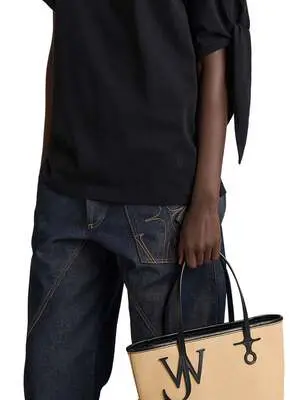 JW Anderson Cotton T-shirt With Knotted Sleeves - Black