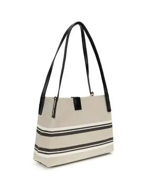 Balmain Canvas Shoulder Bag With Jacquard Logo - Multicolor
