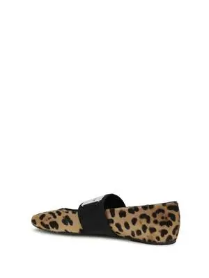 Givenchy Leopard Print Sliced Square Ballerinas