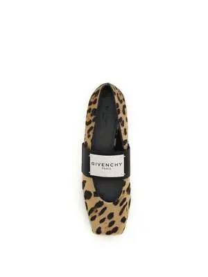 Givenchy Leopard Print Sliced Square Ballerinas