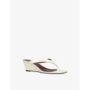 NEOUS Tercus Leather Wedge Sandals - Bone