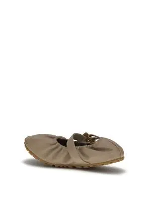 Balmain Buckle Strap Ballerinas - Cream