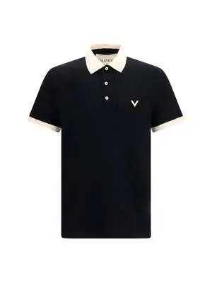 Valentino Garavani Polo With Contrast Trims - Black