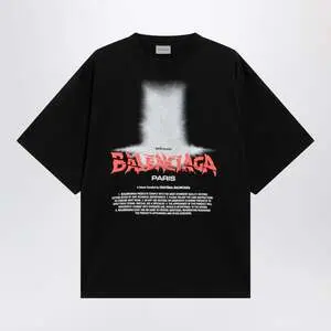 Balenciaga The Door' Oversized Cotton T-shirt - Black