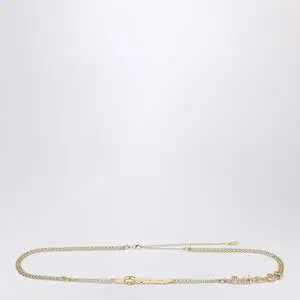 Chloé Gold-tone Belt With Logo Lettering - Silver