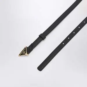 Prada Saffiano Belt With Triangle Logo