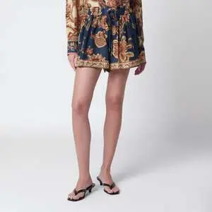 Zimmermann Aster Relaxed-fit Silk Shorts - Multicolor