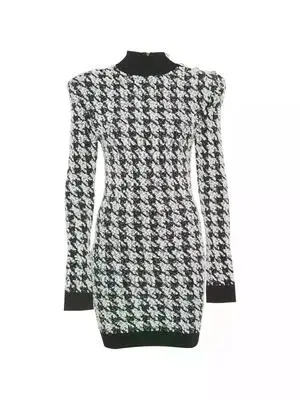 Balmain Houndstooth Tweed Dress - Black