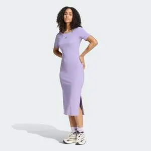 Adidas Kit Small Logo Rib Midi Dress - Magic Lilac