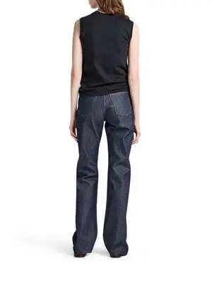 JW Anderson Cotton Tank Top With Knotted Hem - Black