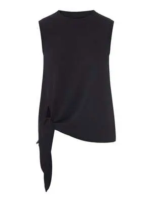 JW Anderson Cotton Tank Top With Knotted Hem - Black