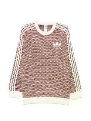 Adidas Trefoil Logo Embroidered Sweater - Red