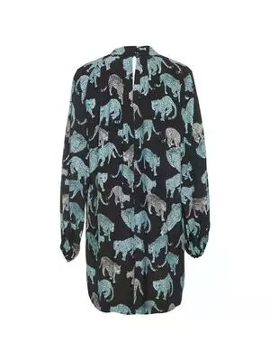 Diane Von Furstenberg Leopard-print Mini Dress - Black