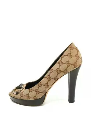 Gucci Horsebit Gg Supreme Pumps - Neutrals