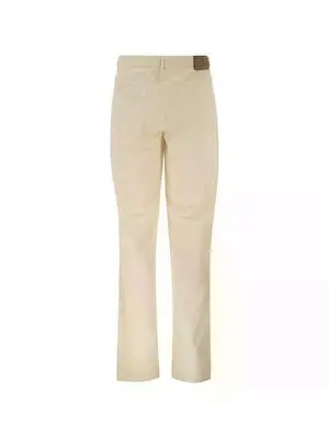 Brunello Cucinelli Beige Corduroy Straight Leg Trousers