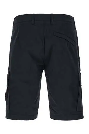 Stone Island Cargo Shorts With Logo Badge - Multicolor
