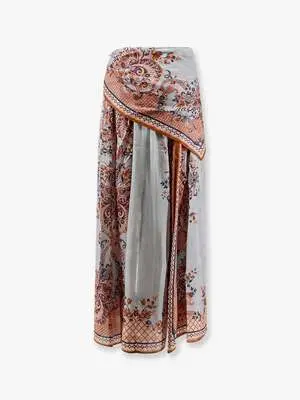 Zimmermann Aster Silk Midi Skirt With Paisley Print