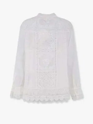 Zimmermann Aster Embroidered Cotton Shirt - Cream