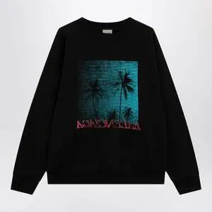 Balenciaga Crewneck Sweatshirt With Logo Print - Black