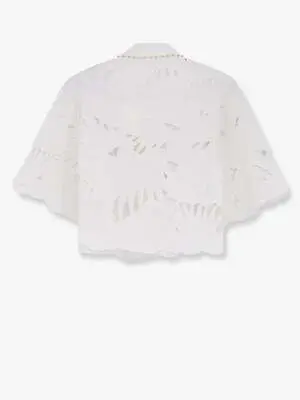 Zimmermann Mahon Embroidered Cotton Shirt - Cream