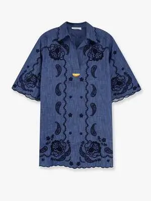 Zimmermann ZIMMERMANN Aster Denim Mini Dress Multicolor