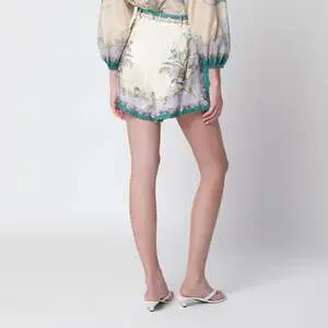 Zimmermann Cream Linen Indra Shorts - Multicolor