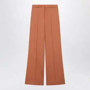 Chloé Burnt Flared Wool Trousers - Brown